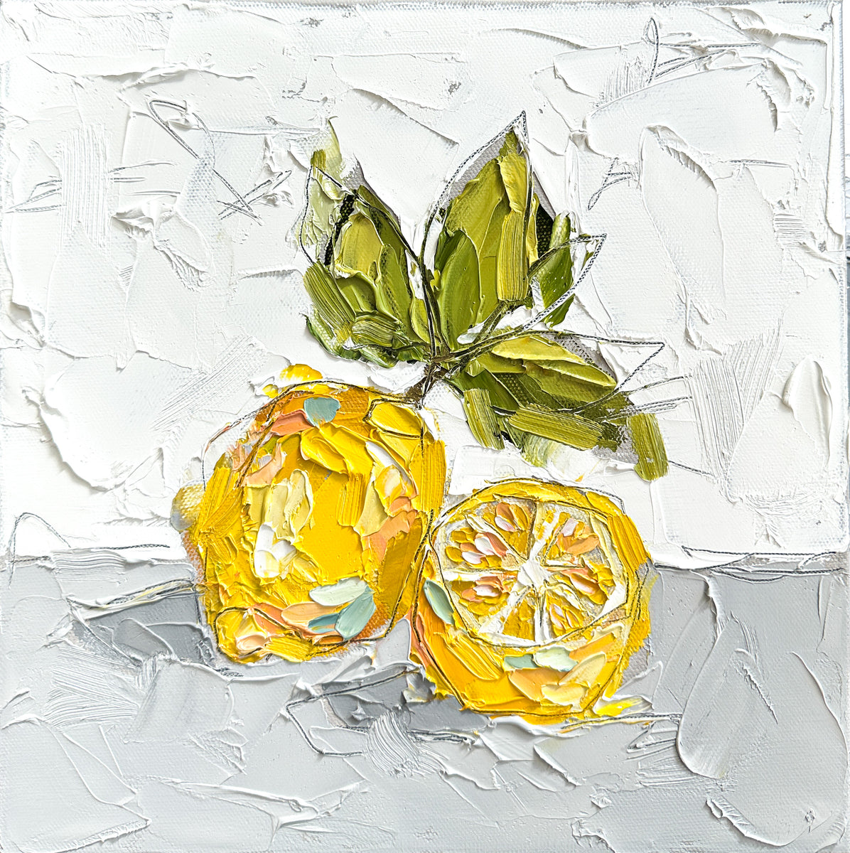 "Two Little Lemons" 12x12" Oil on Canvas – Christie Younger Art